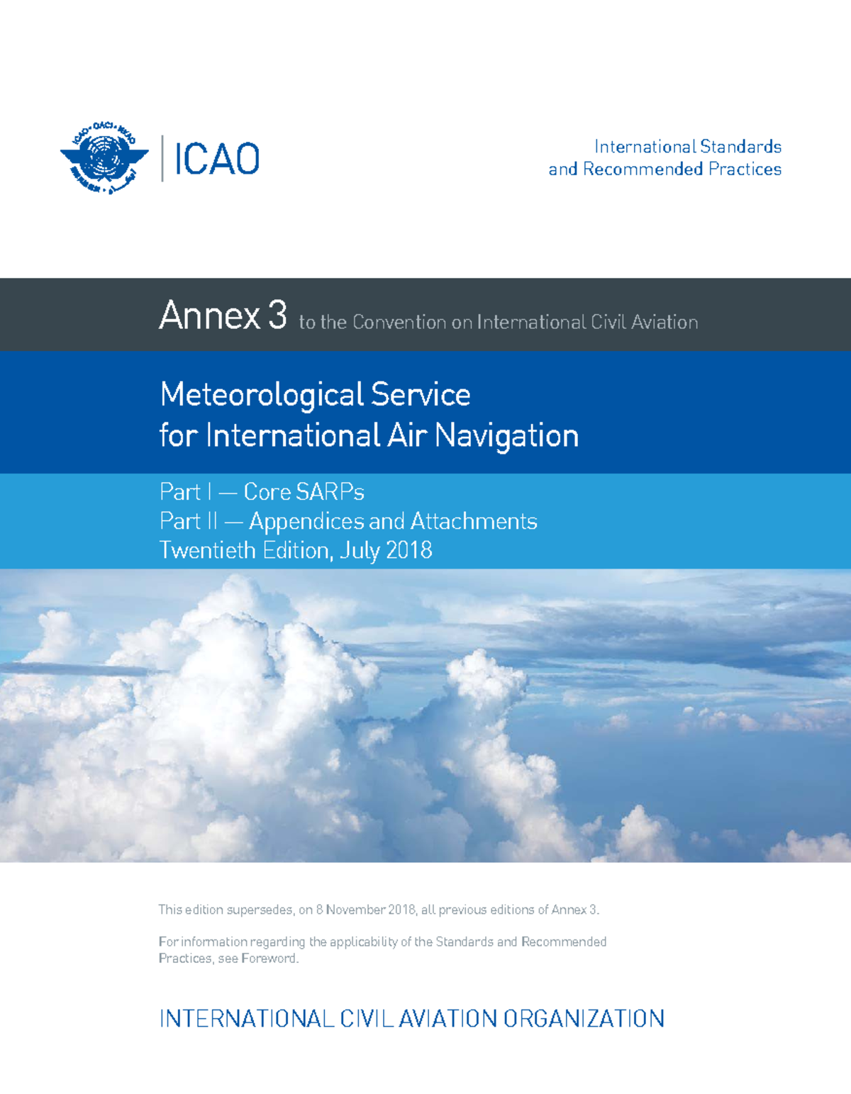 An03 cons - annex 3 - INTERNATIONAL CIVIL AVIATION ORGANIZATION Annex 3 ...