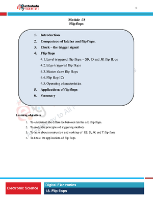 Module - Digital System Design - Electronic Science Digital Electronics ...