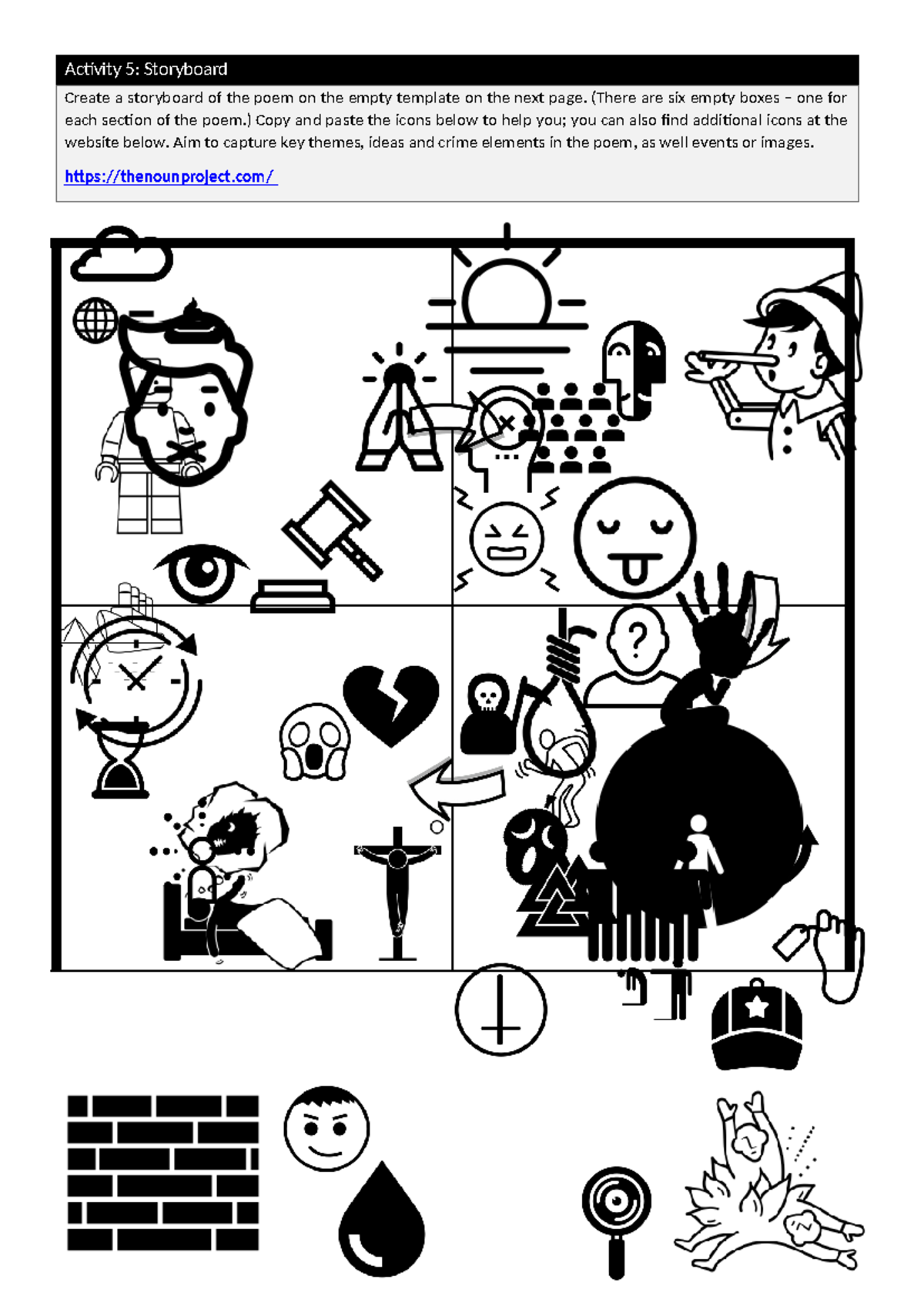 Wilde Story Board Activity - Activity 5: Storyboard Create a storyboard ...