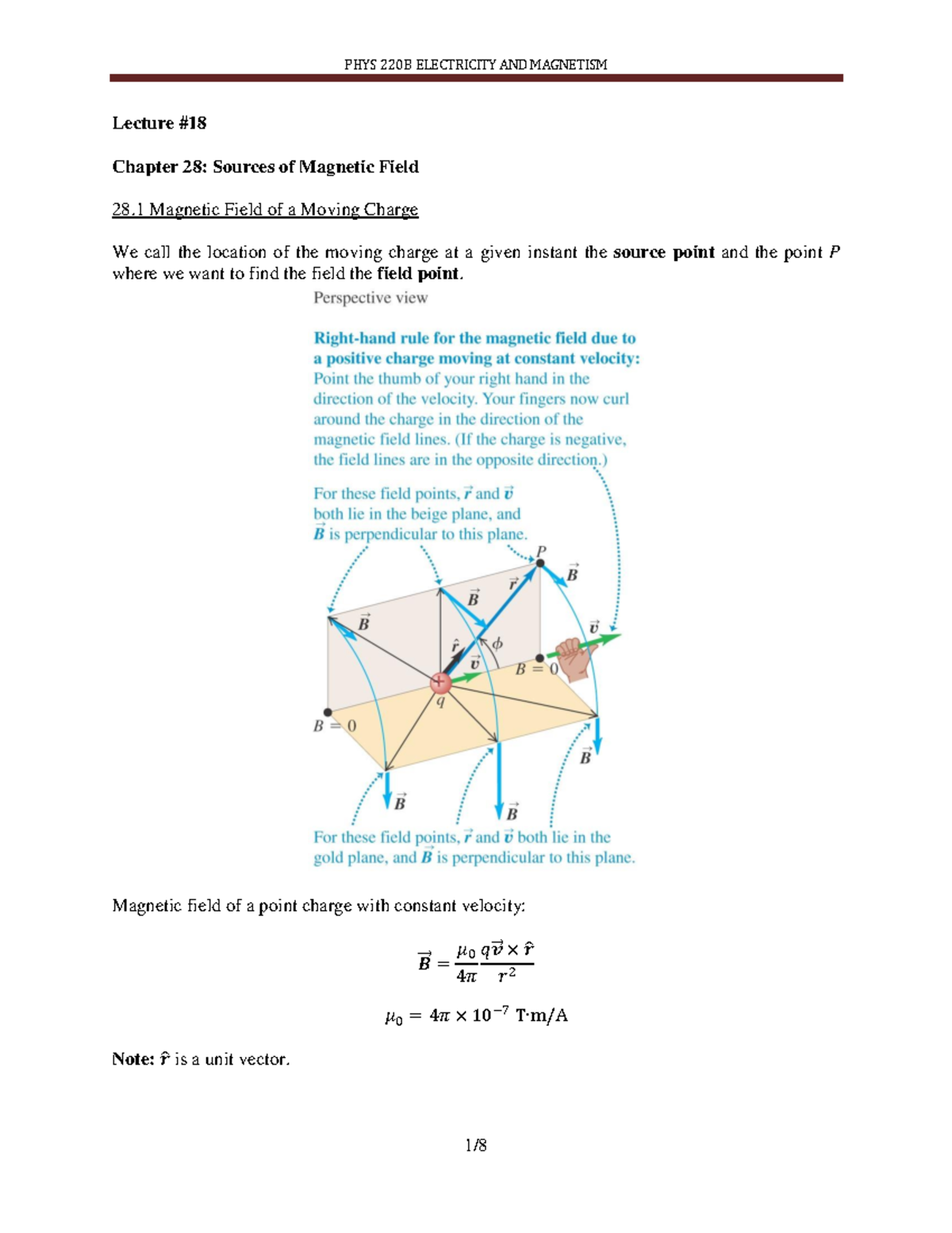 Lecture 18 - PROFESSOR LI GAO - PHYS 220B ELECTRICITY AND MAGNETISM ...