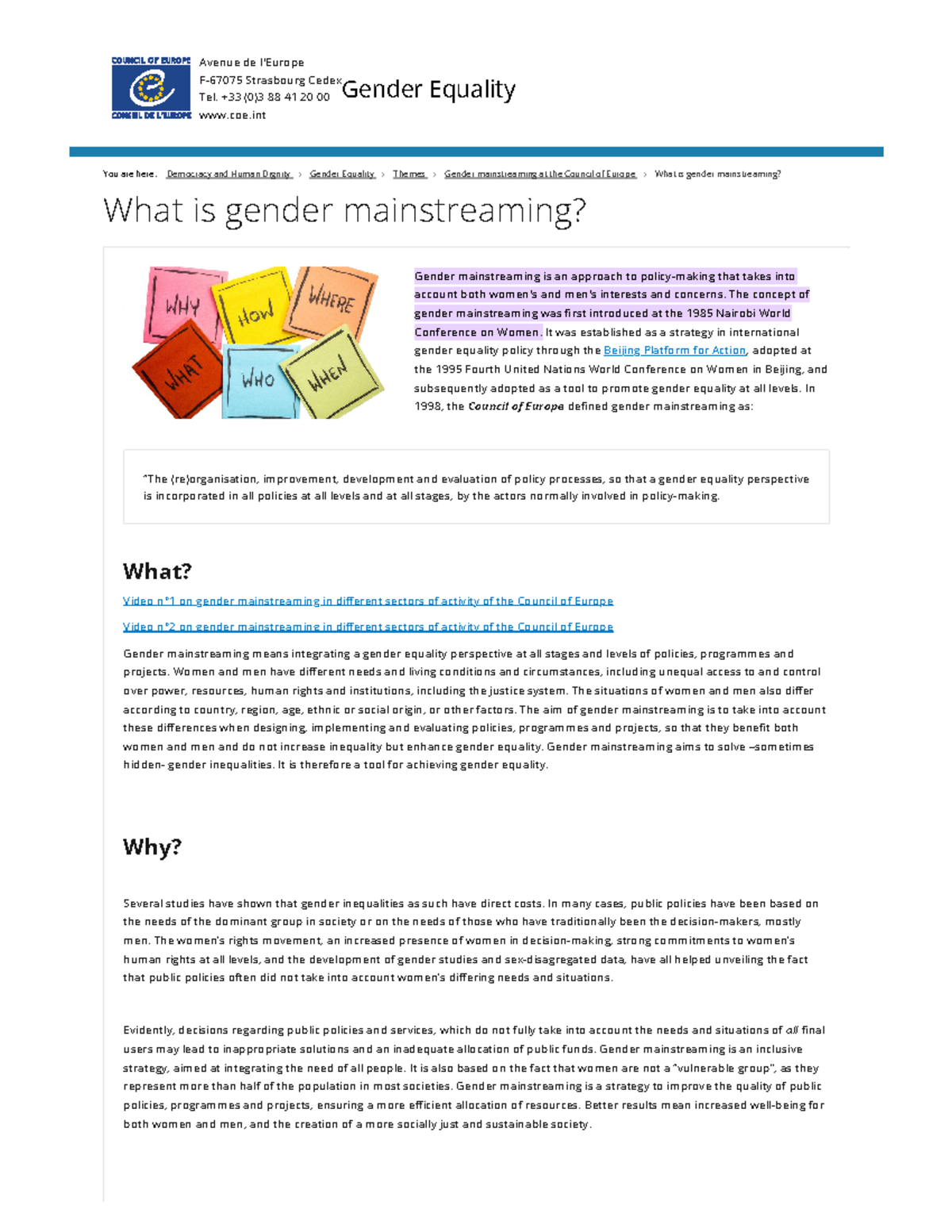 What is gender mainstreaming - Gender Equality - Avenue de l'Europe F ...