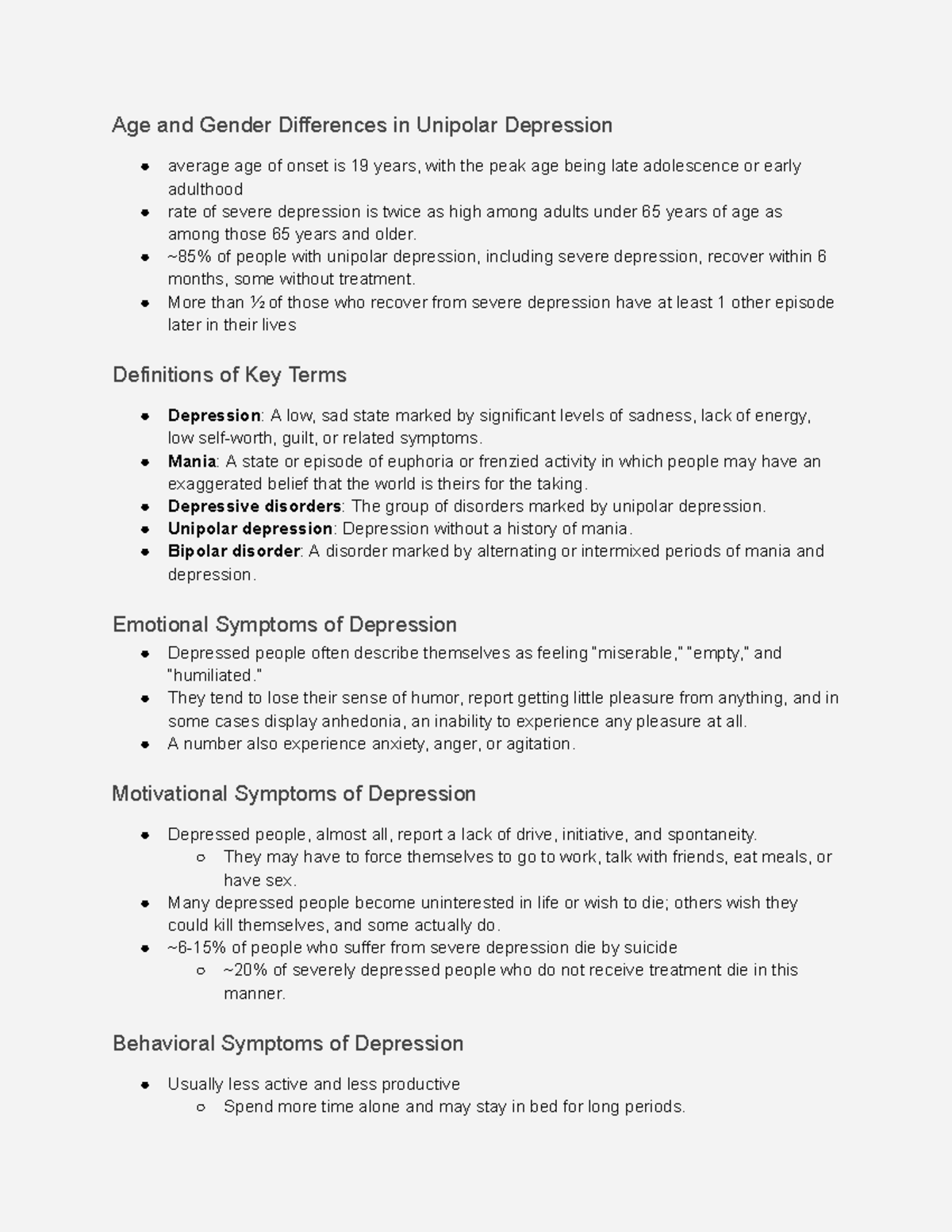 Chapter 7 - Depressive and bipolar disorders page 2 - Age and Gender ...
