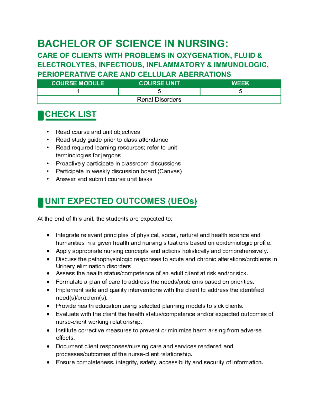 NCMB312 M1 CU5-1 - Basahin mo - BACHELOR OF SCIENCE IN NURSING: CARE OF ...