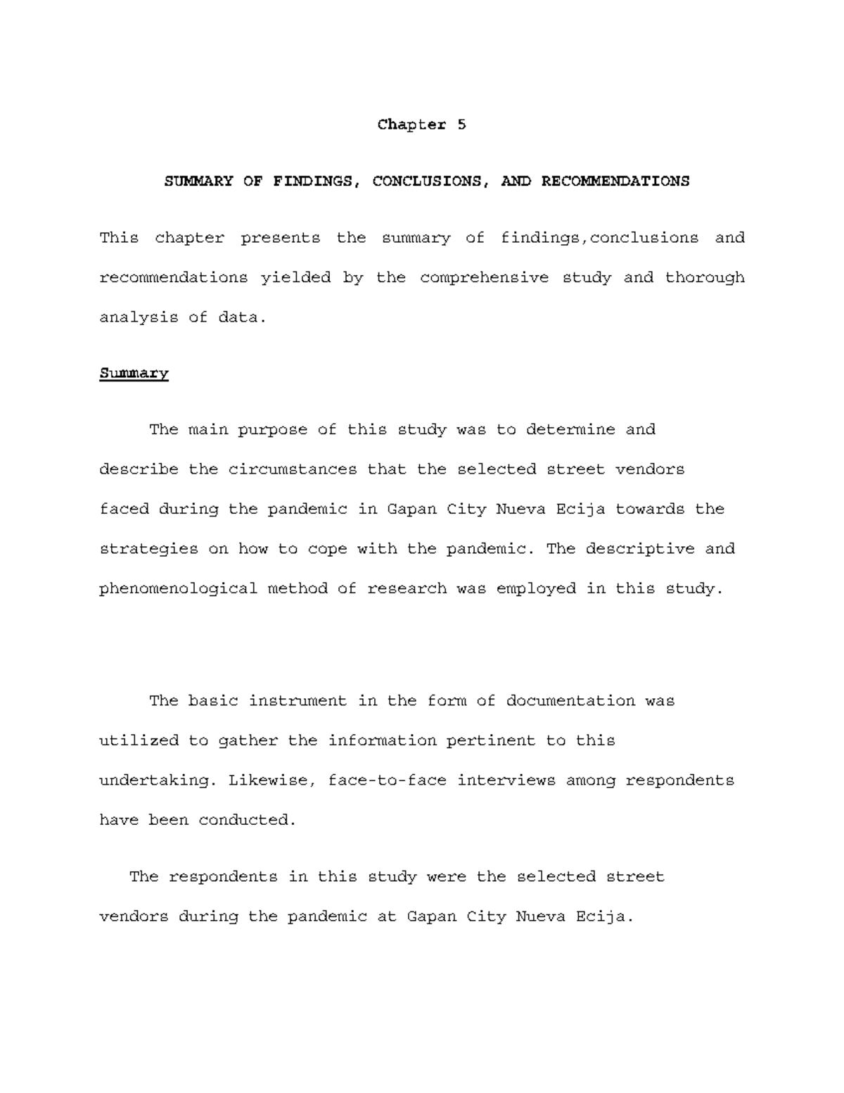 Untitled document - oioioiontytytynyrynm - Chapter 5 SUMMARY OF ...