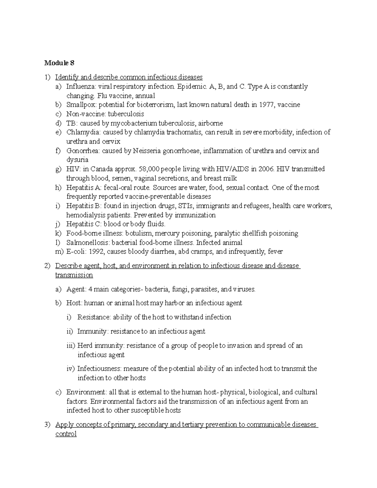 Unit 8 Learning Objectives - Module 8 Identify and describe common ...