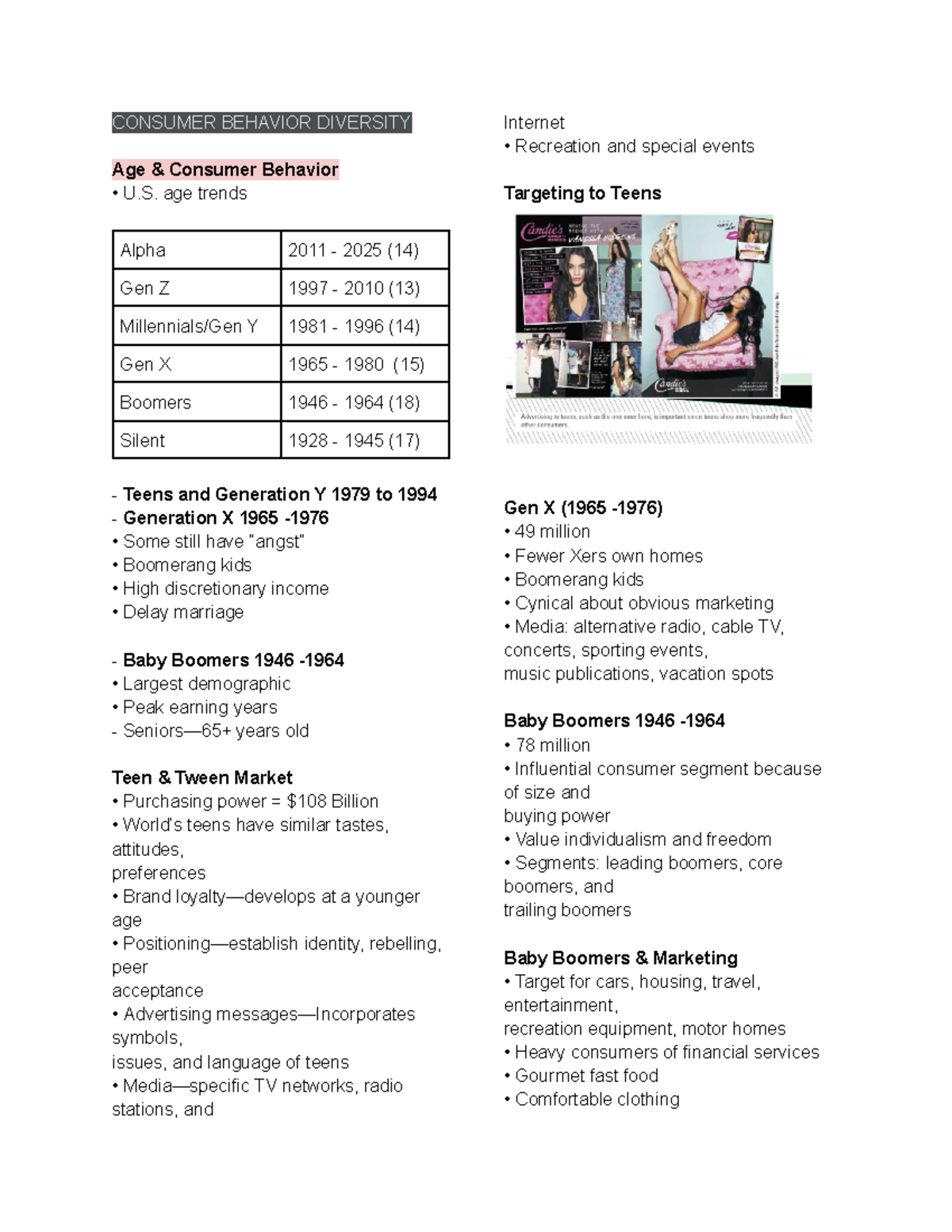 Consumer Behavior Diversity - CONSUMER BEHAVIOR DIVERSITY Age ...