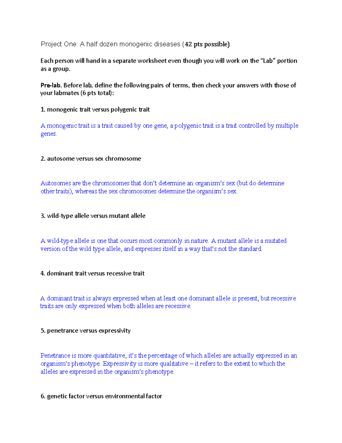 Biol2302 Lab 1 First Lab Assignment For Genetics Comp Lab Project