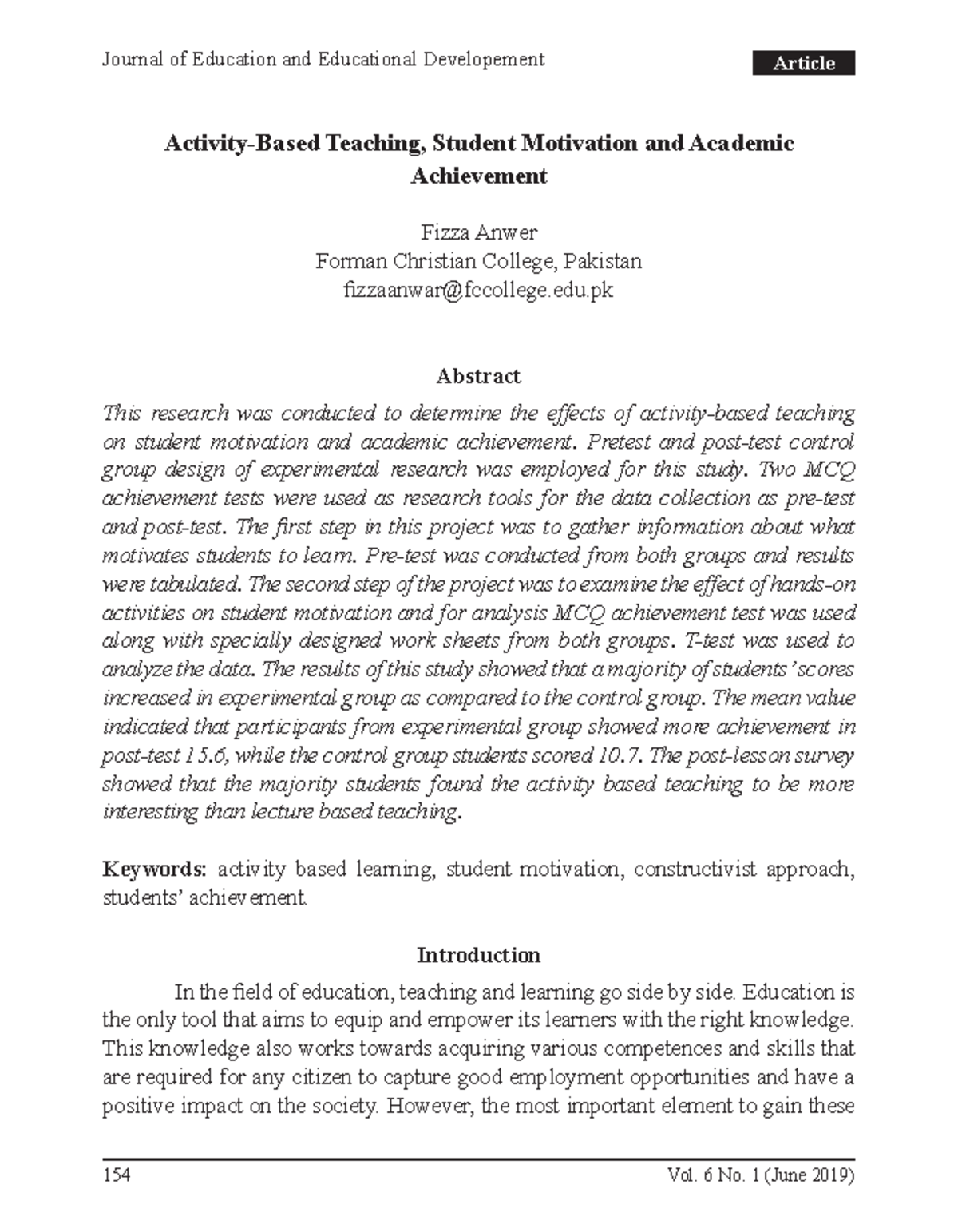 EJ1216784 - Activity-Based Teaching, Student Motivation and Academic ...