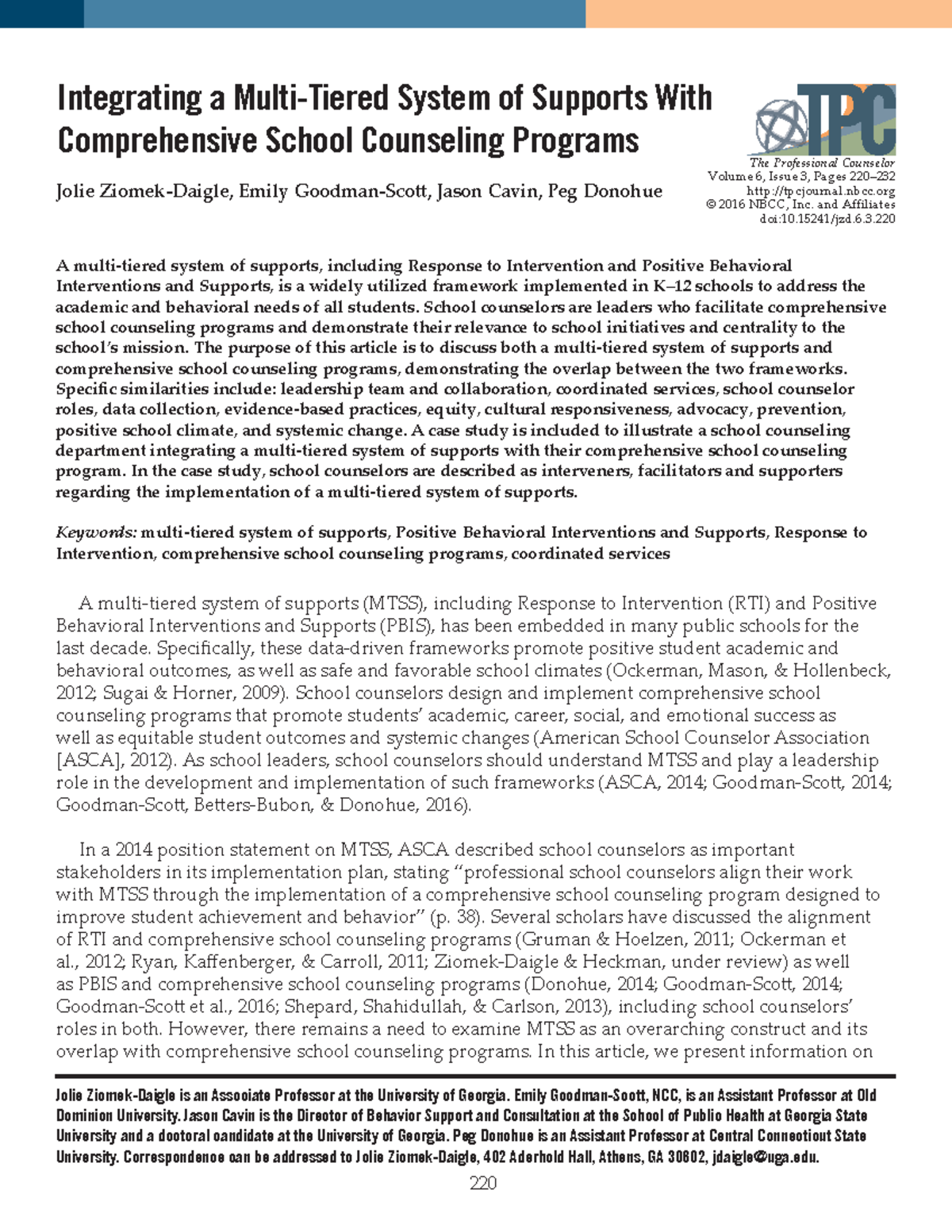 PBIS RTI and MTSS - PBIS RTI and MTSS.pdf - Jolie Ziomek-Daigle is an ...