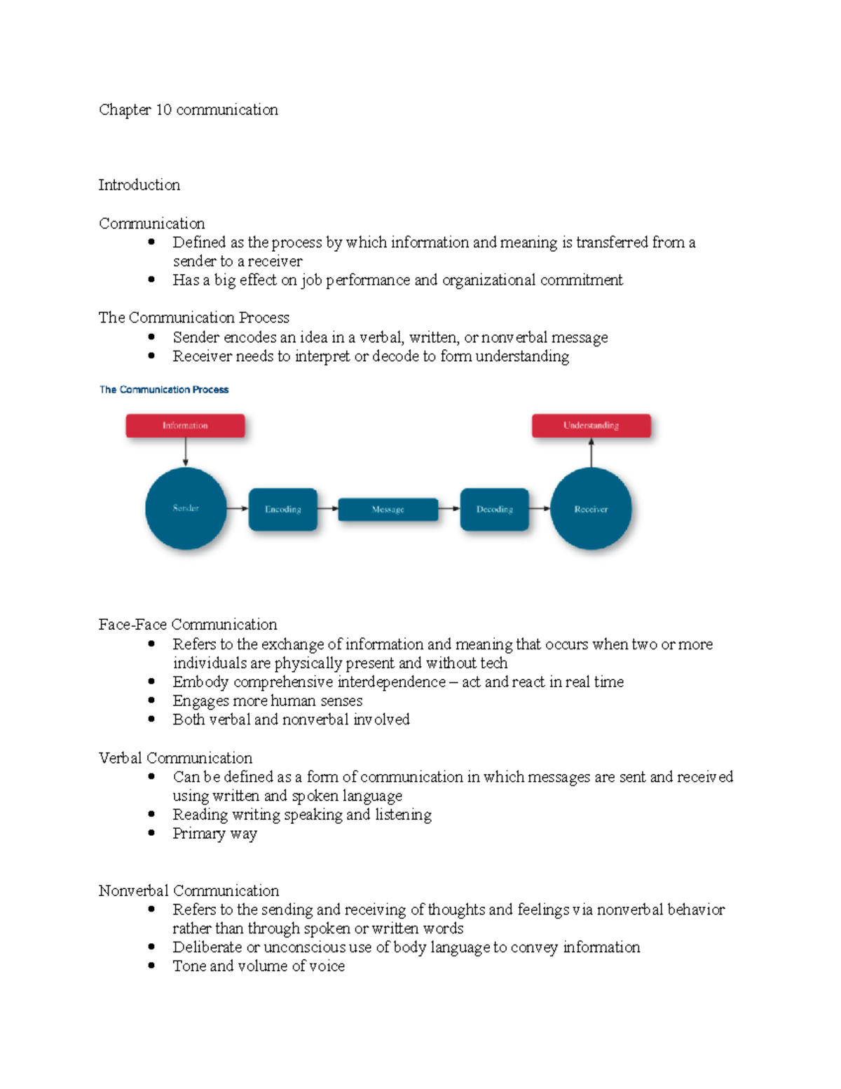 Chapter 10 communication - Chapter 10 communication Introduction Communication Defined as the ...