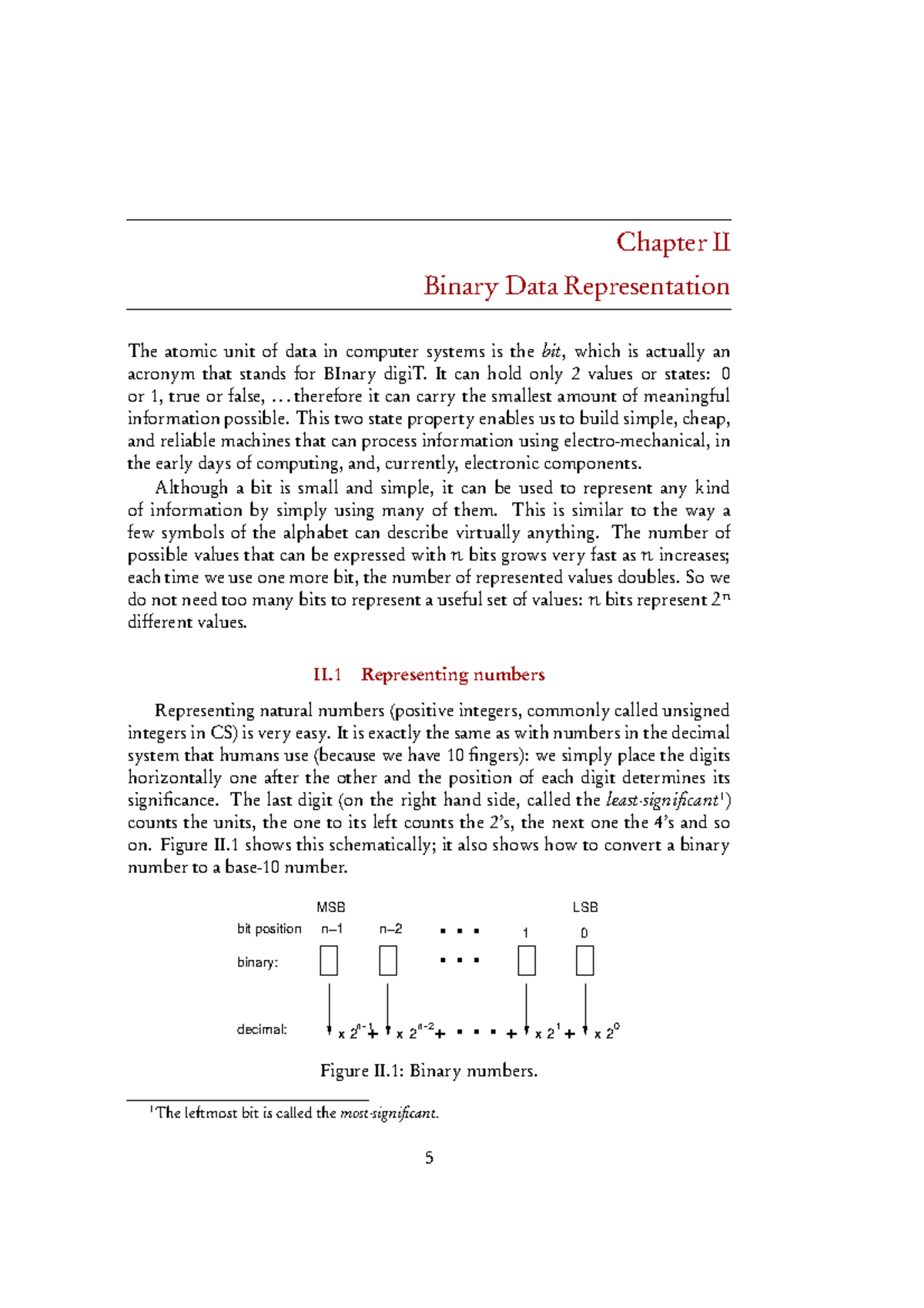 Lec02 Notes Lecture Notes Lecture 2 Chapter Ii Binary Data Representation The Atomic Unit Of