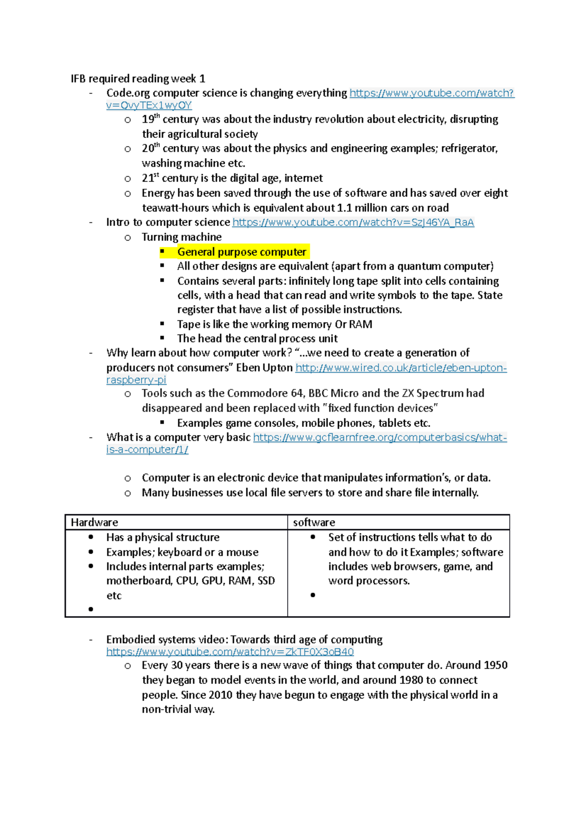 Week 1 required reading - IFB required reading week 1 - Code computer ...