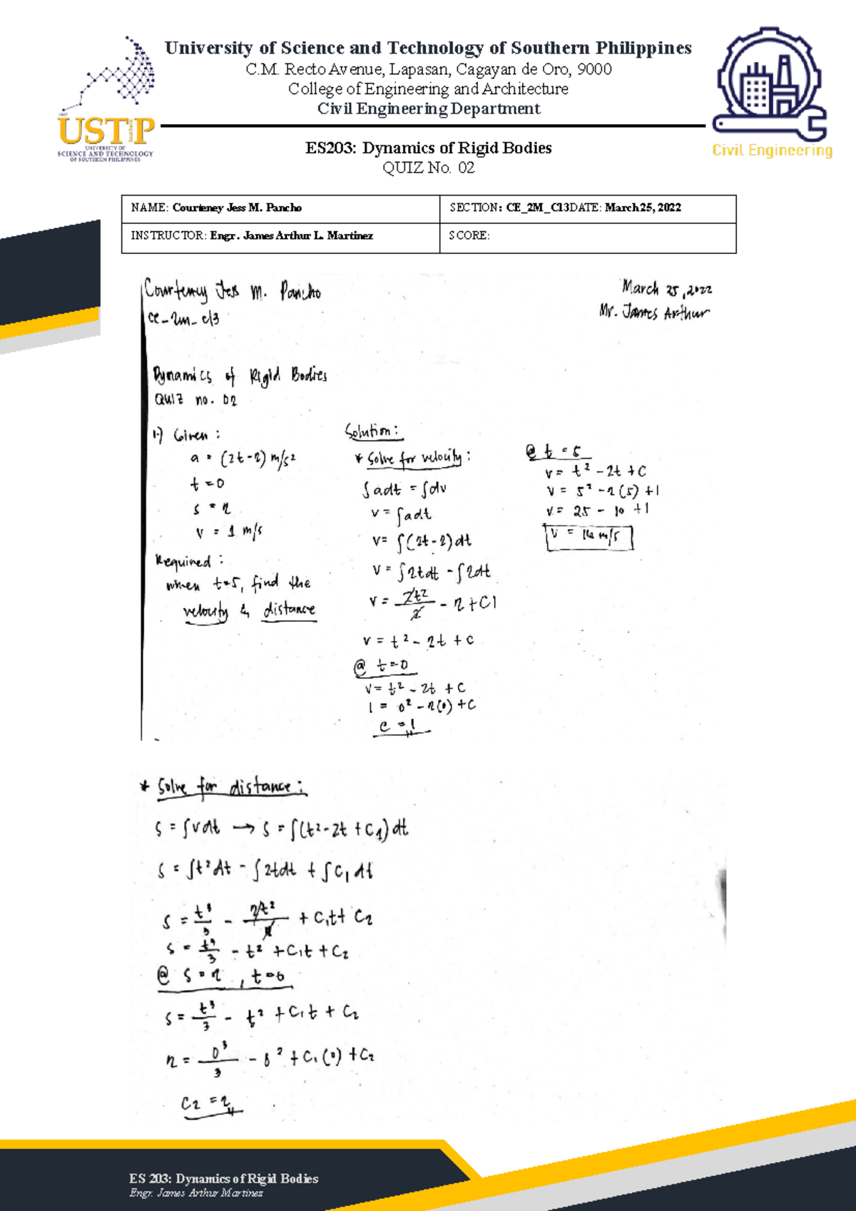 Template Problem Solving - Civil Engineering - Studocu