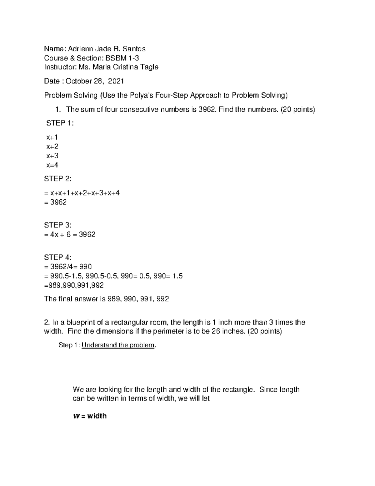 OBA4 Modernmath- Santos - Name: Adrienn Jade R. Santos Course & Section ...
