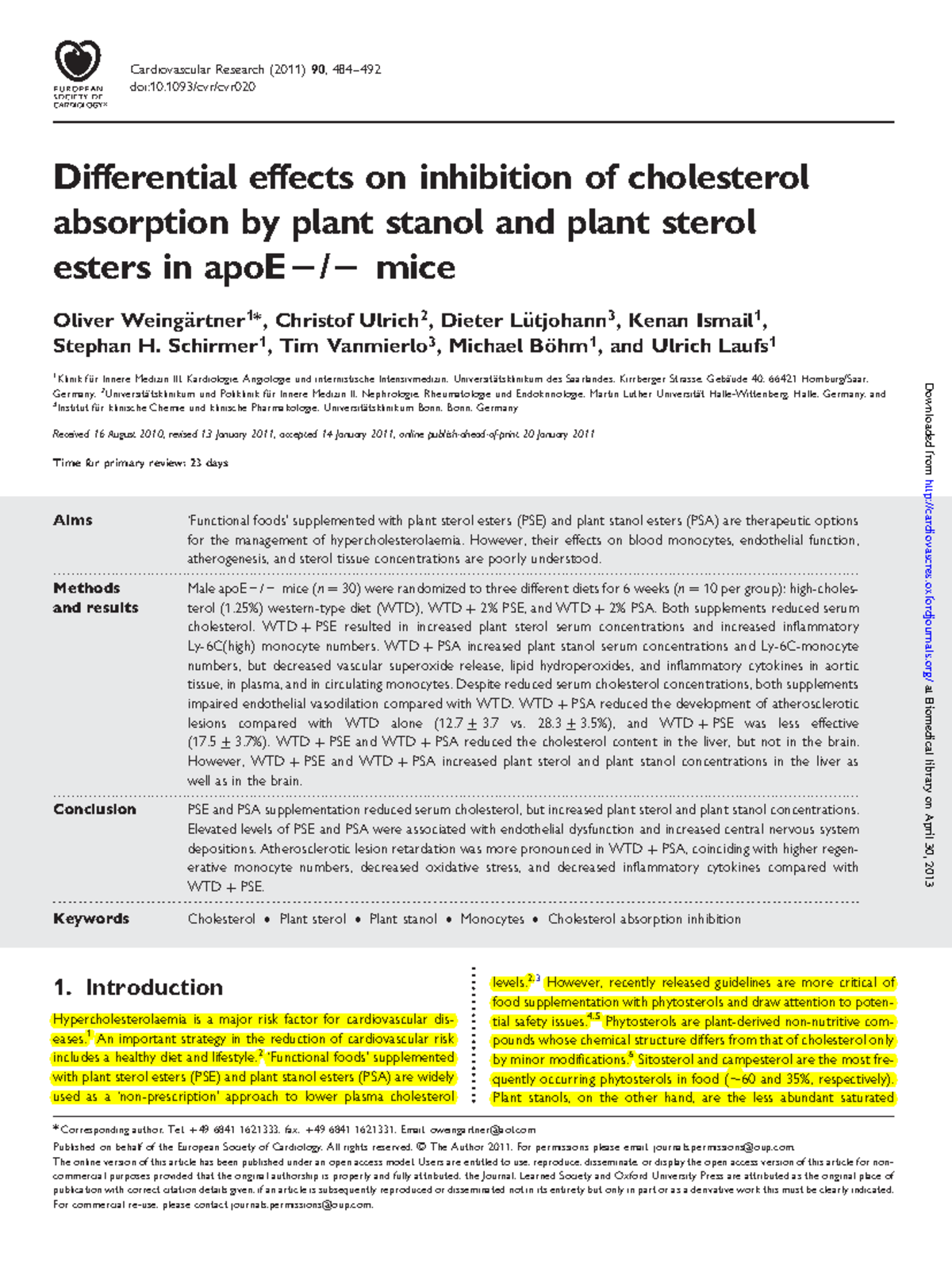 Plant stanol and plant sterol pasages - ####### - Studocu