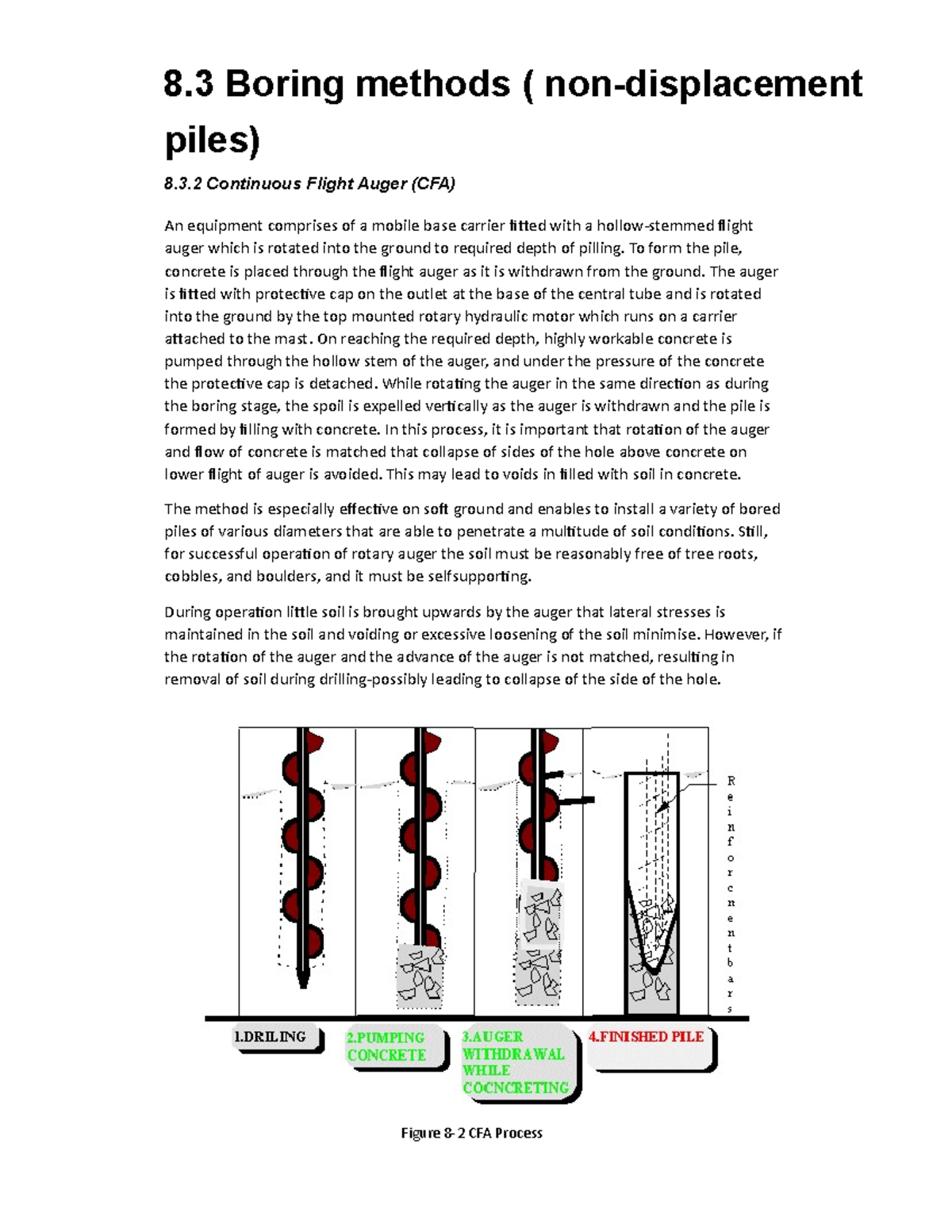Boring methods - 3 Continuous Flight Auger (CFA) An equipment comprises ...
