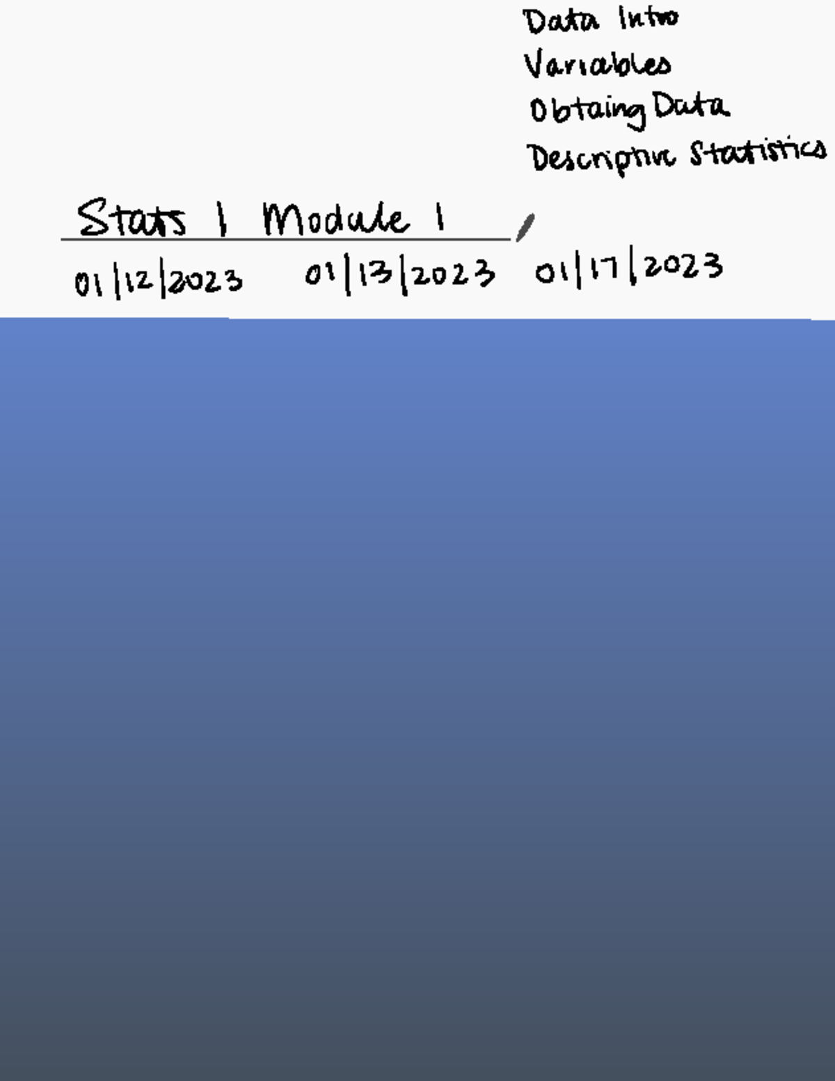 Stats 1 Module 1 - Data Intro Variables Obtaing Data Descriptive Statistics ####### Stats I ...