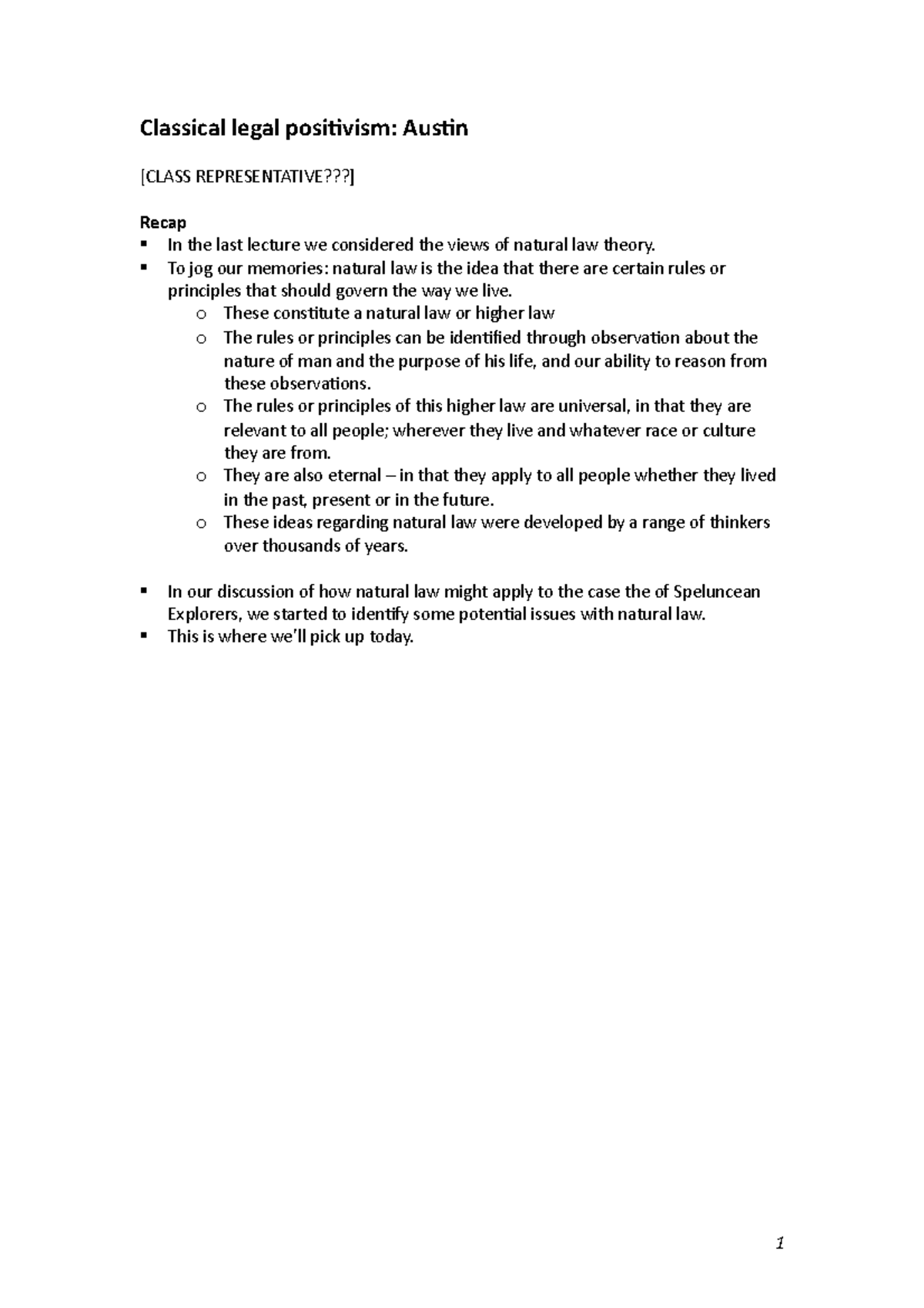 03-Classical-legal-positivism Austin-1 legal theory - Classical legal ...