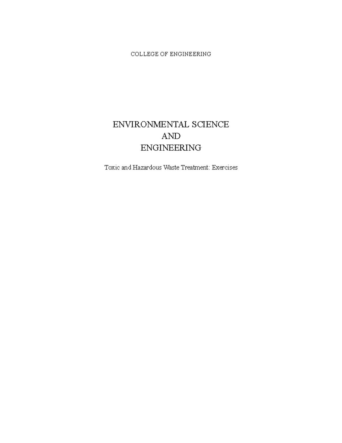 Envi Scie Module # 7 - Environmental Science and Engineering - COLLEGE ...