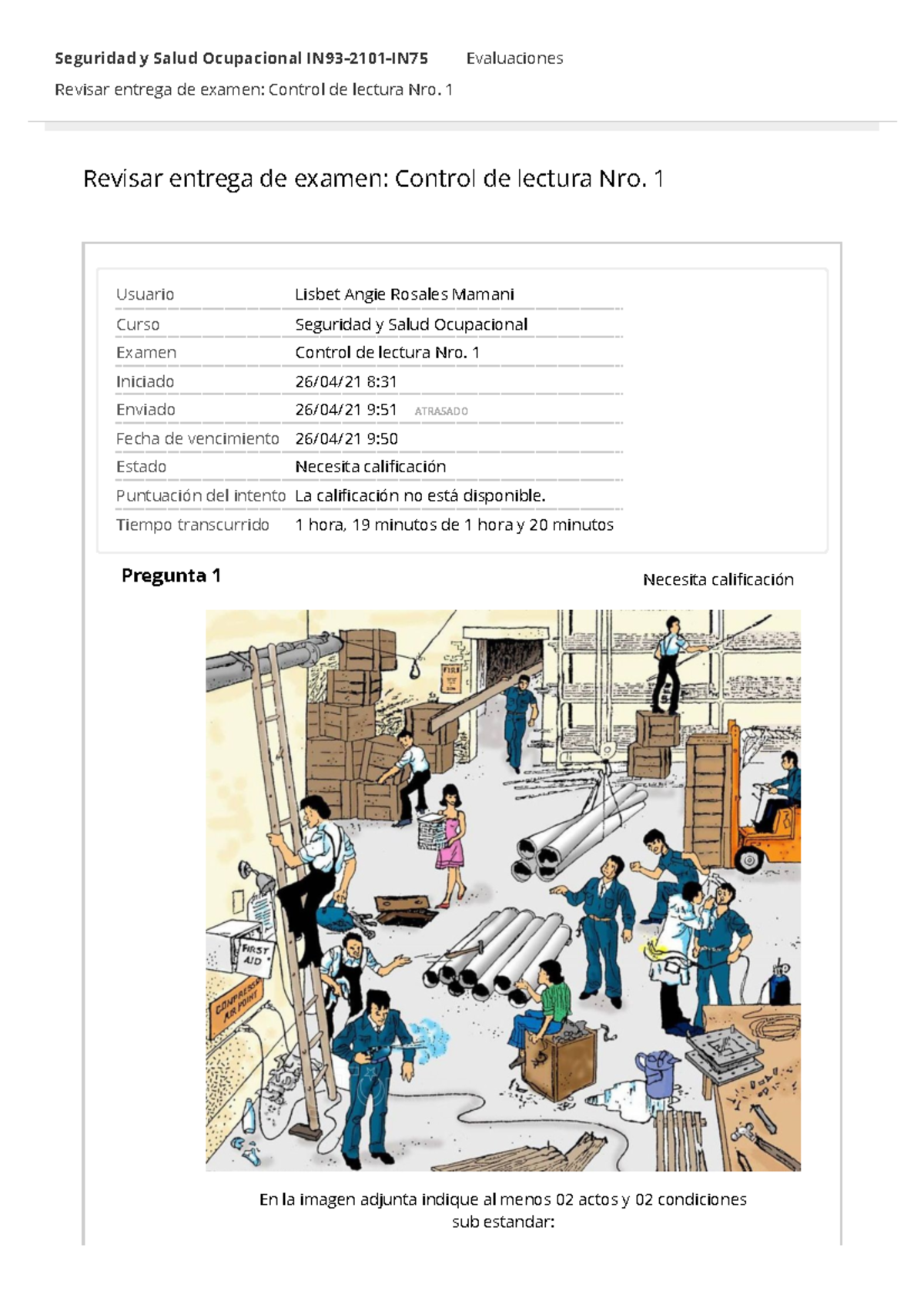 Cl1 - Apoyo para pc - Revisar entrega de examen: Control de lectura Nro ...