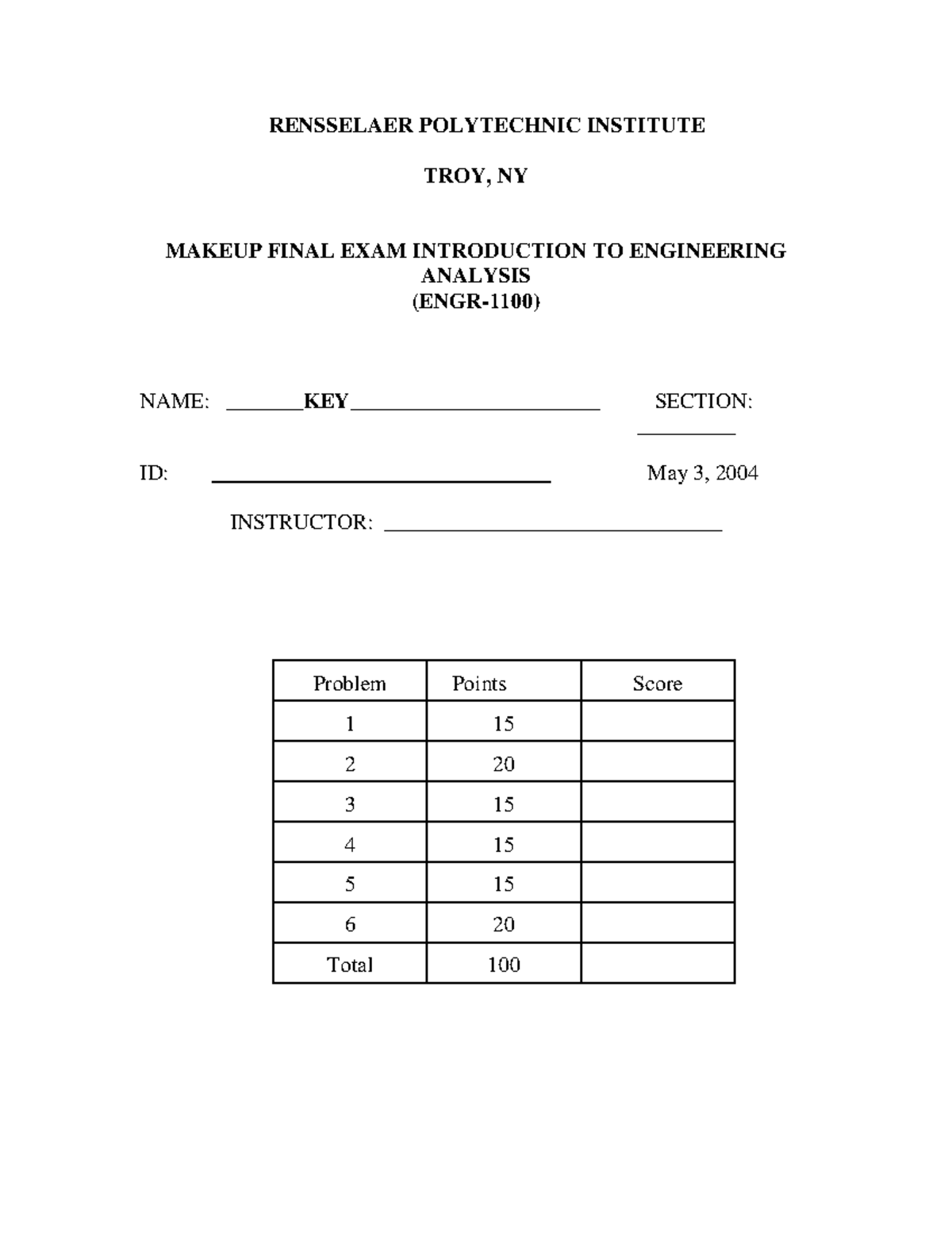 Spring 2004 retestsol - back exam - RENSSELAER POLYTECHNIC INSTITUTE ...
