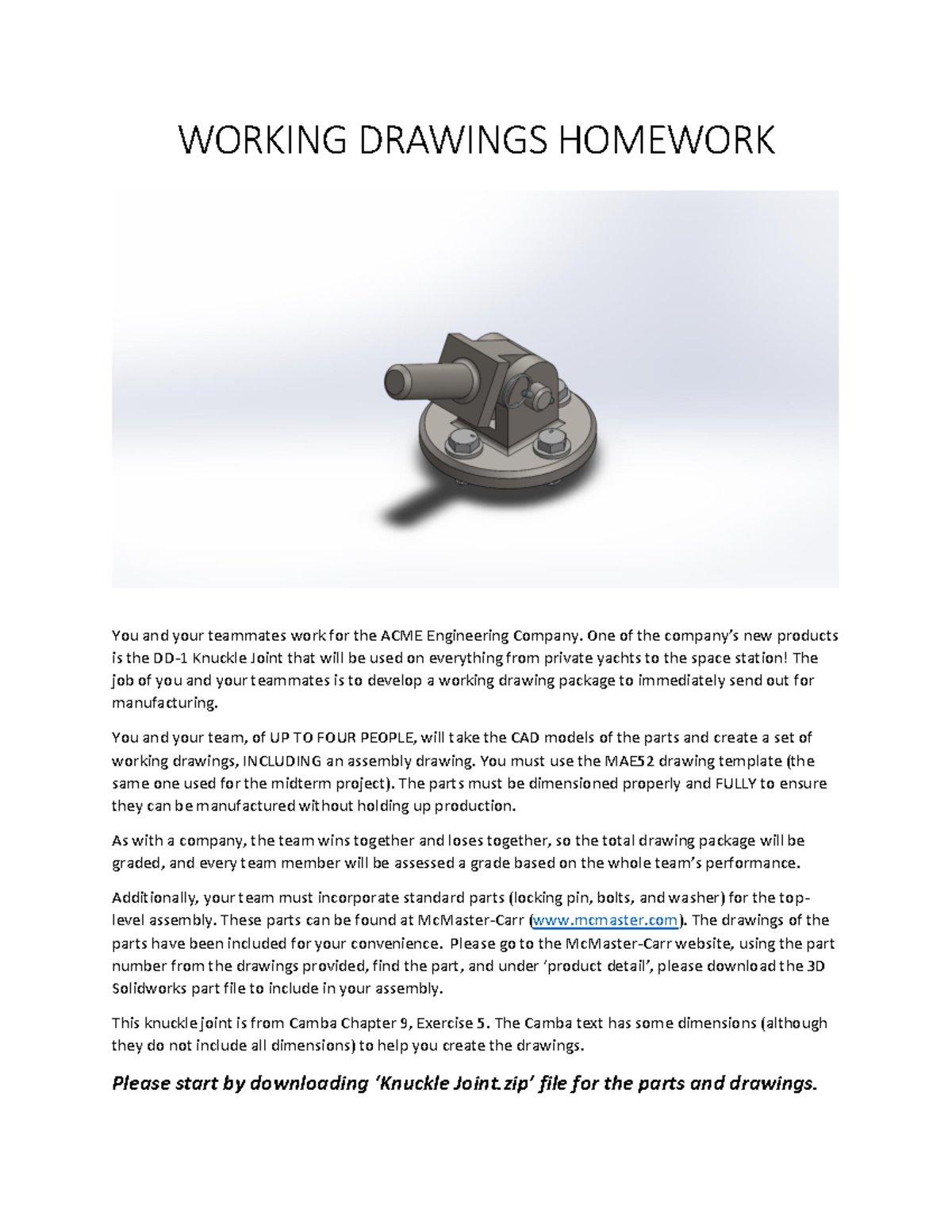 Working Drawings Homework - WORKING DRAWINGS HOMEWORK You and your ...