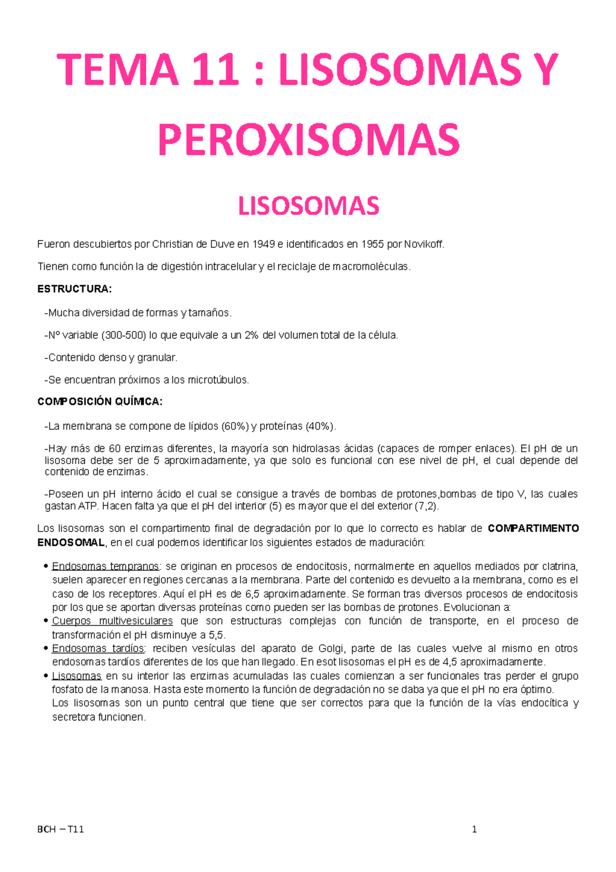 TEMA 11 - Lisosomas Y Peroxisomas - TEMA 11 : LISOSOMAS Y PEROXISOMAS ...