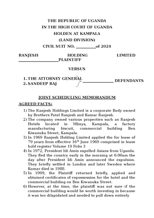 A Plaint and its accompanying Documents - Sample Copy - IN THE HIGH ...