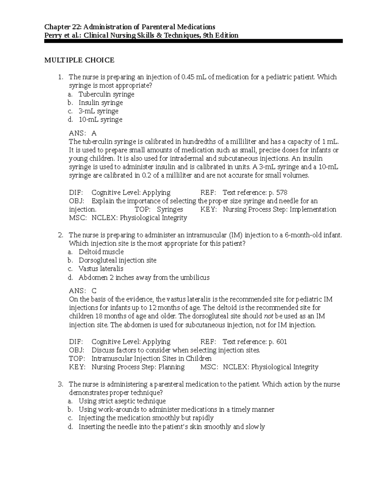 Rtf (10) - none - Chapter 22: Administration of Parenteral Medications ...