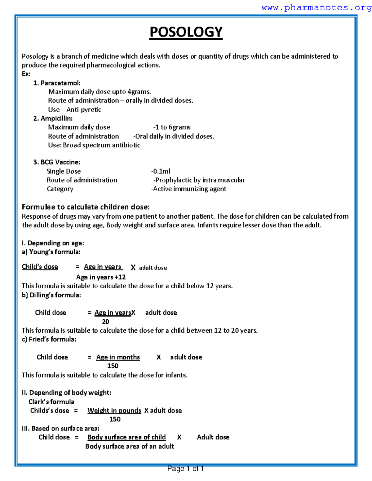 Posology - POSOLOGY Posology is a branch of medicine which deals with ...