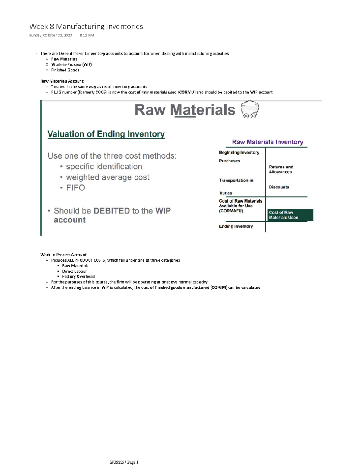Week8manufacturinginventoriesnotes - There are three different ...