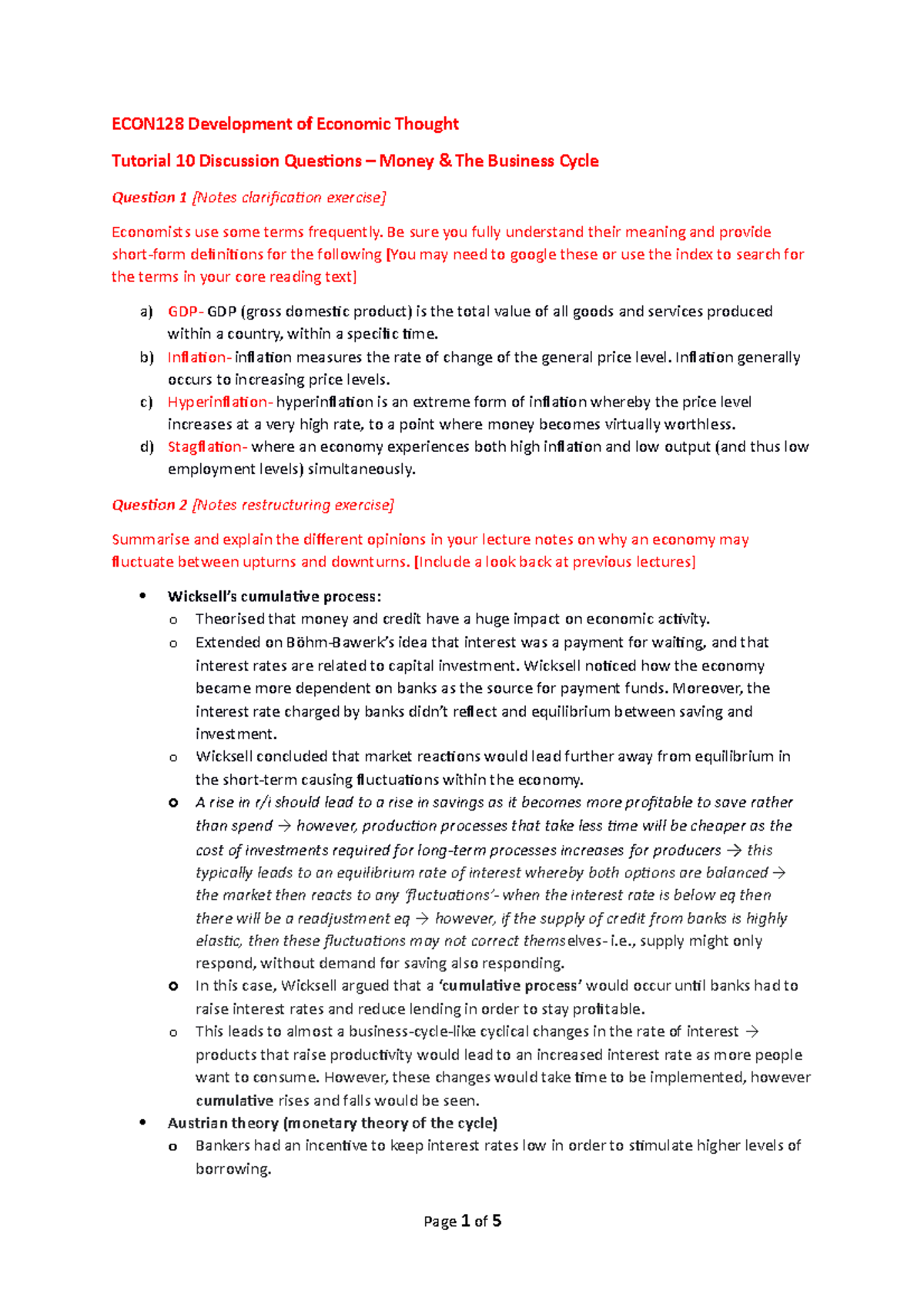 ECON128 Tutorial 10 Discussion Questions & Activities - ECON128 ...