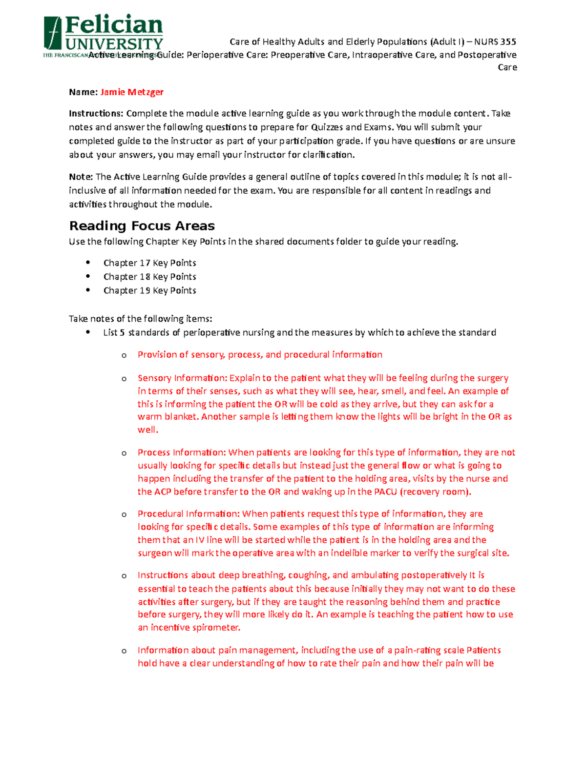 355-Module 4 ALG - active learning guide - Care of Healthy Adults and ...