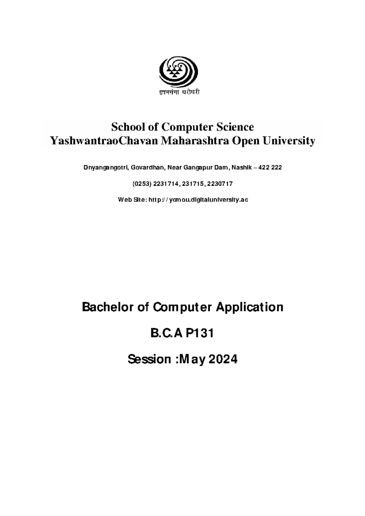 BCA-P131-MAY2024 fybca - School of Computer Science YashwantraoChavan ...