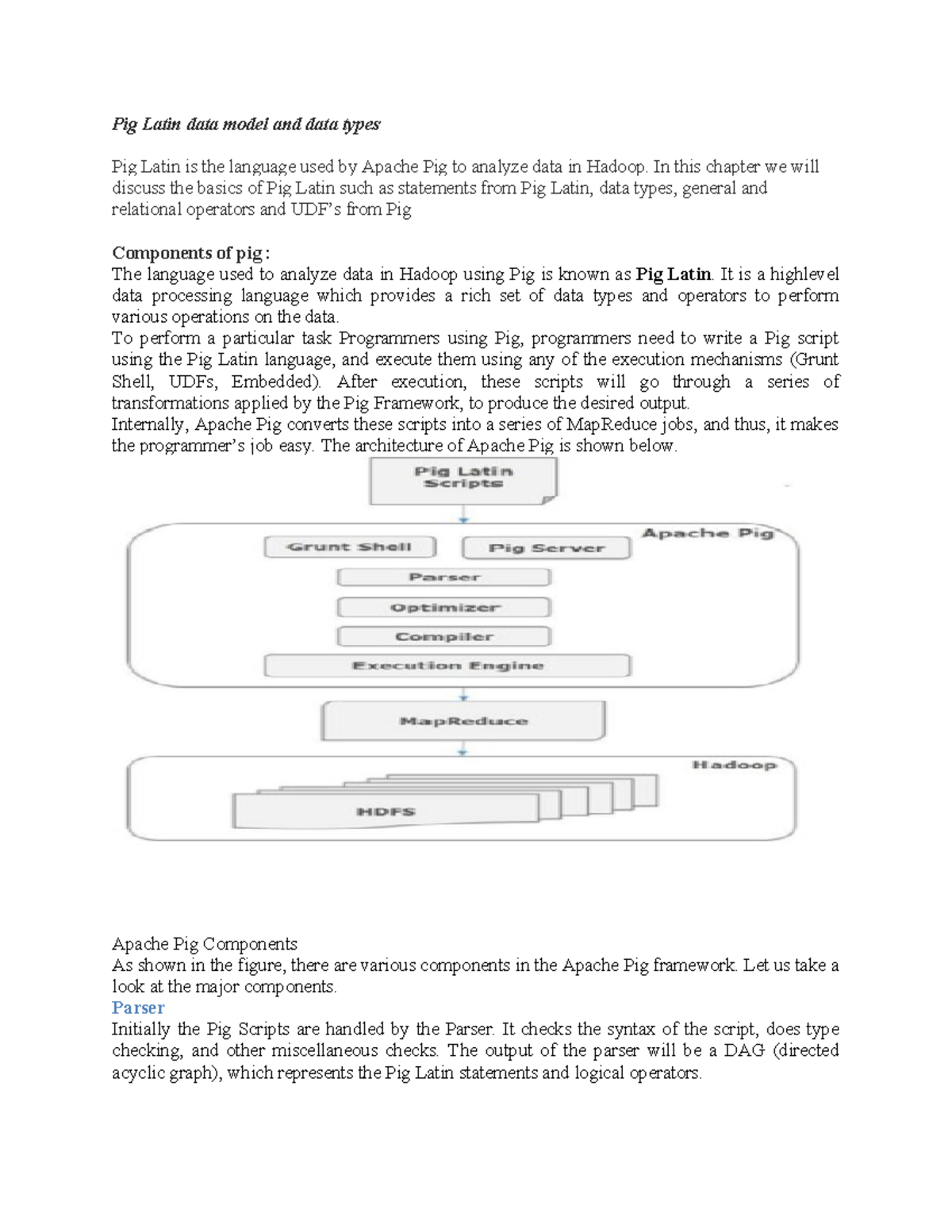 Unit 4 bda - Pig Latin data model and data types Pig Latin is the ...