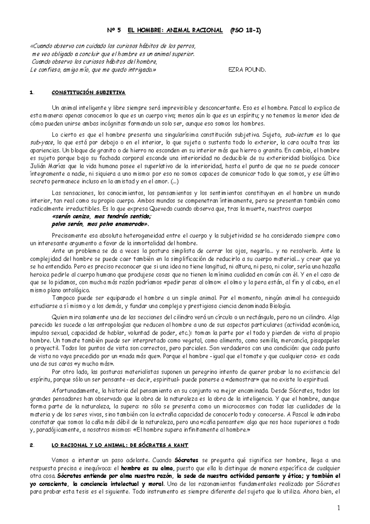 378027203 5 El Hombre Animal Racional - Nº 5 EL HOMBRE: ANIMAL RACIONAL ...