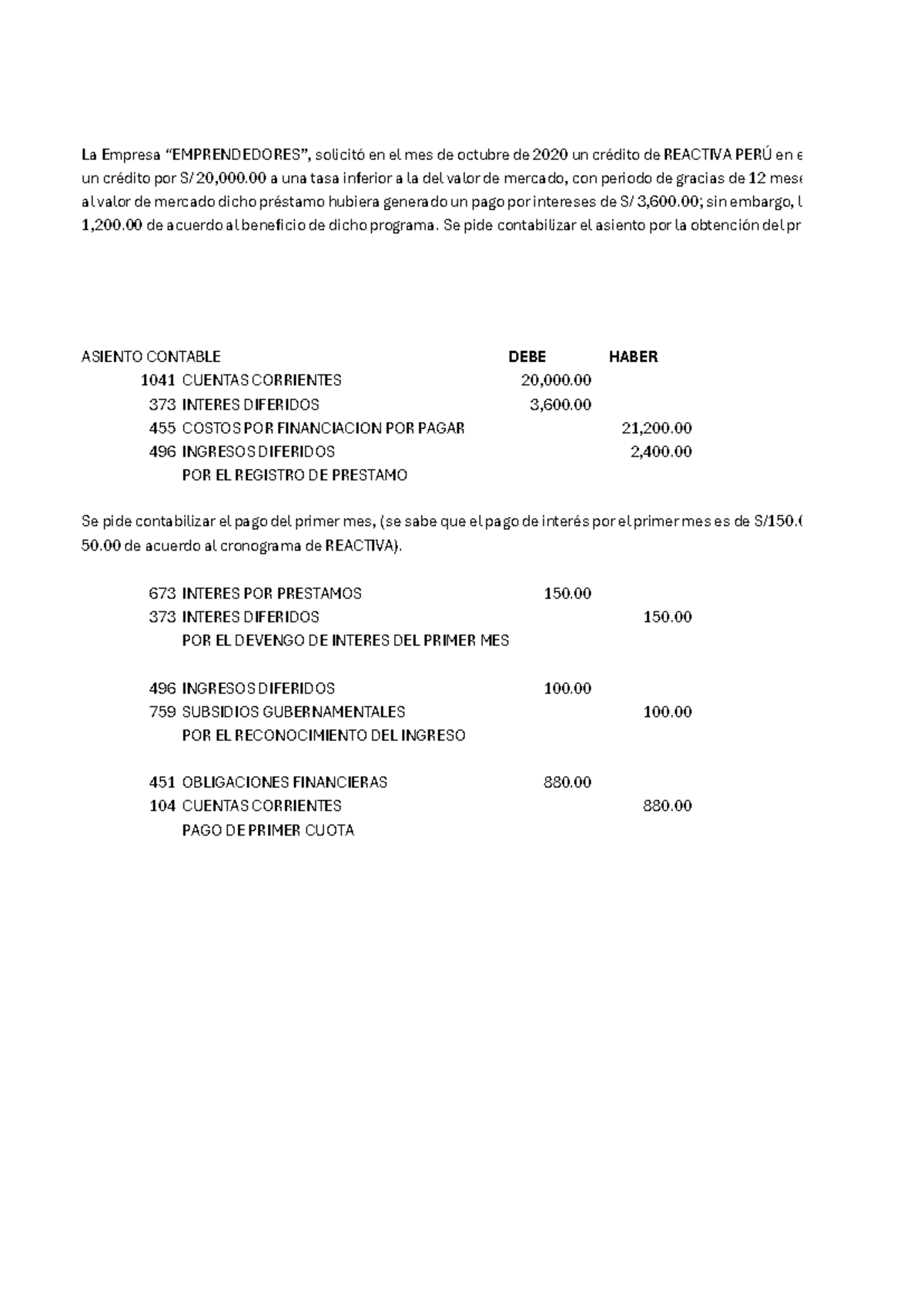 NIC 20 - CASO PRACTICO DE NIC 20 - ASIENTO CONTABLE DEBE HABER 1041 ...