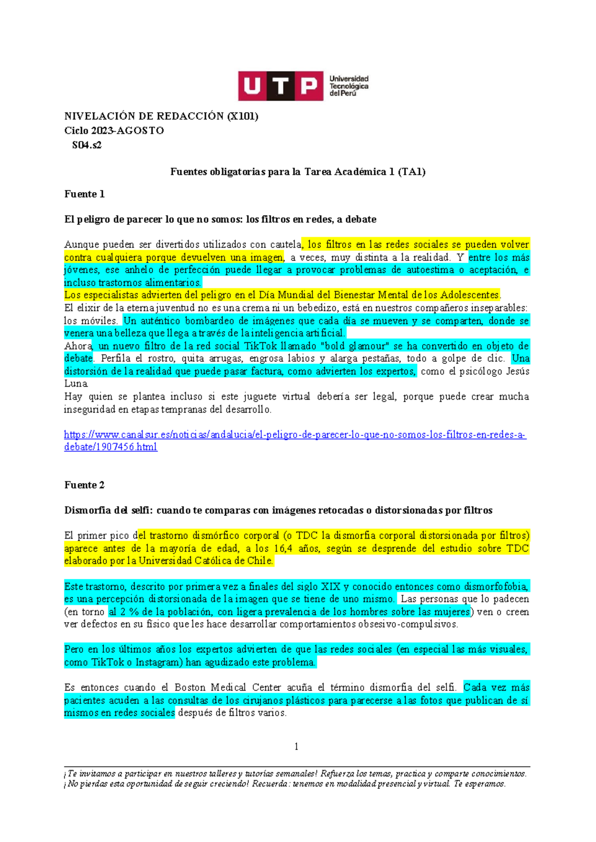 Fuentes para el organizador gráfico - NIVELACIÓN DE REDACCIÓN (X101 ...
