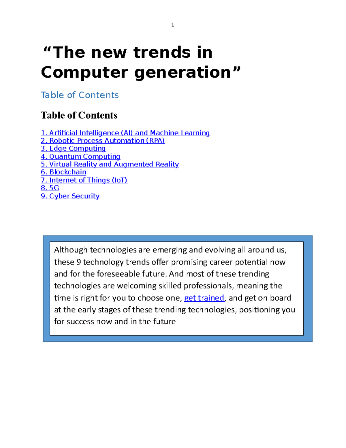 The new trends in Computer generation - “The new trends in Computer ...