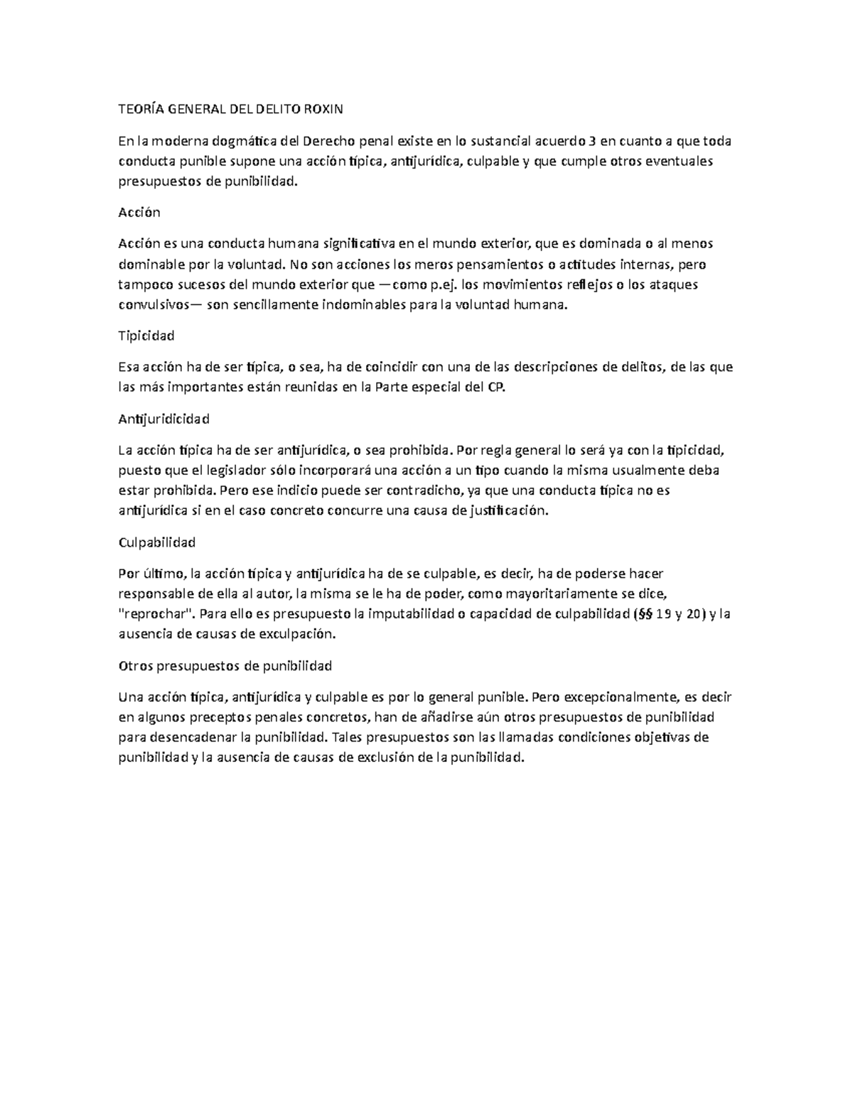 Teoría General DEL Delito Roxin - TEORÍA GENERAL DEL DELITO ROXIN En la ...