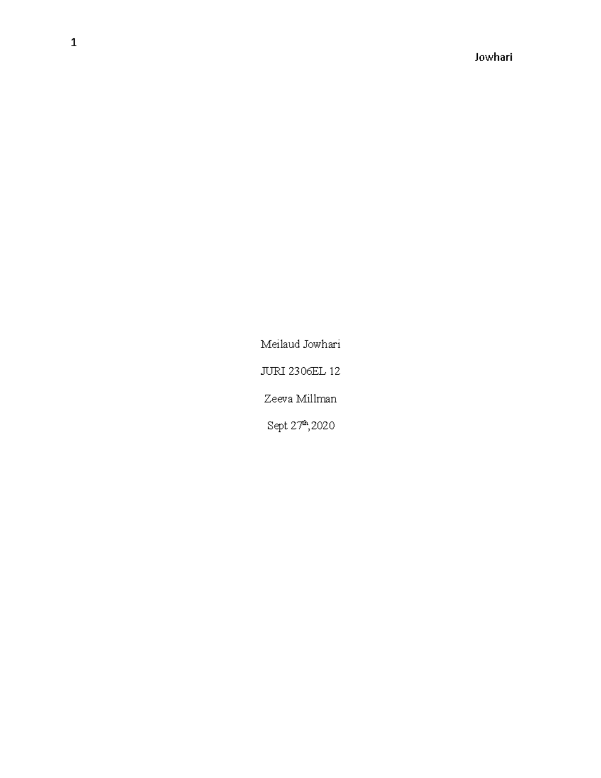 Individual Assignment - Jowhari Meilaud Jowhari JURI 2306EL 12 Zeeva ...