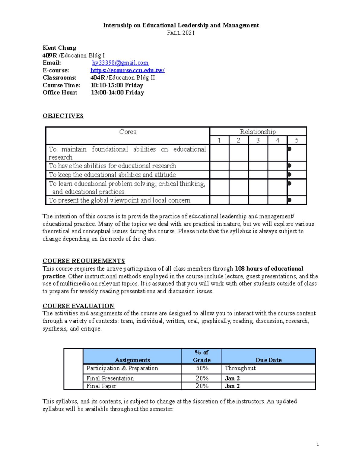 Syllabus 2021 - Internship on Educational Leadership and Management ...