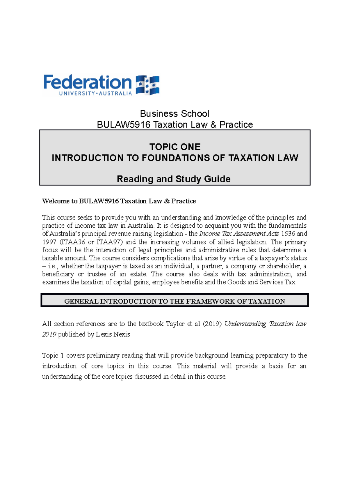 19 02 22- Bulaw 5916- Topic 1.1- Reading and Study Guide - Business ...