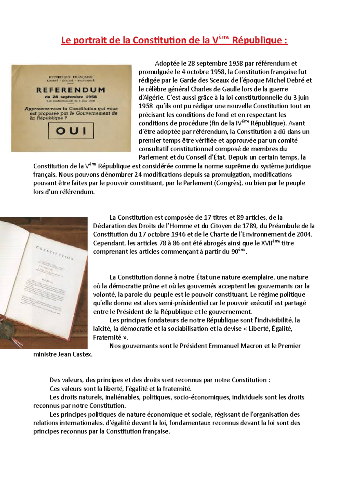 Droit Portrait de la Constitution - Le portrait de la Constitution de ...