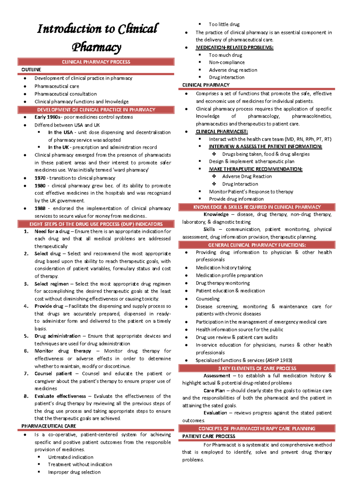 Introduction to Clinical Pharmacy - Introduction to Clinical Pharmacy ...