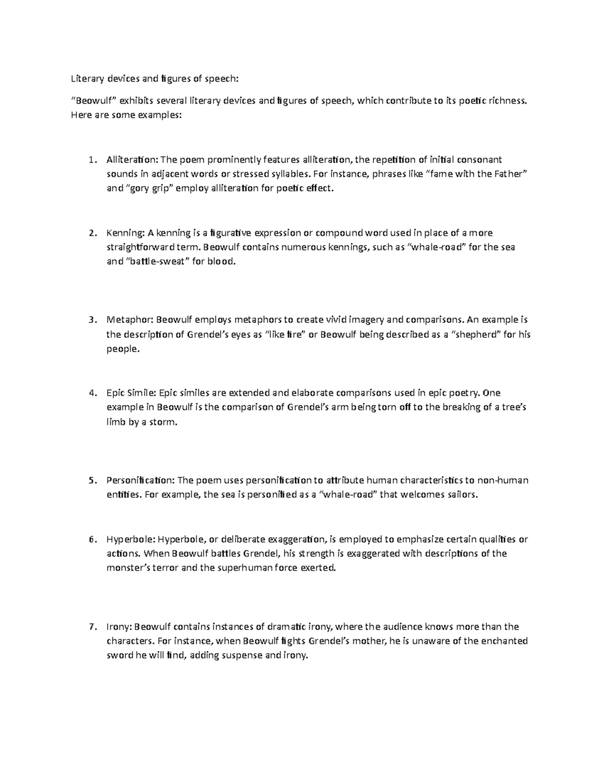 Literary devices and figures of speech - Here are some examples ...