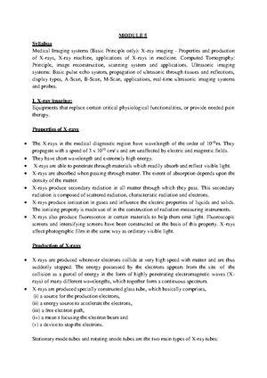NOTES OF MODULE 1 - EET312 BIOMEDICAL INSTRUMENTATION MODULE 1 QUESTION ...