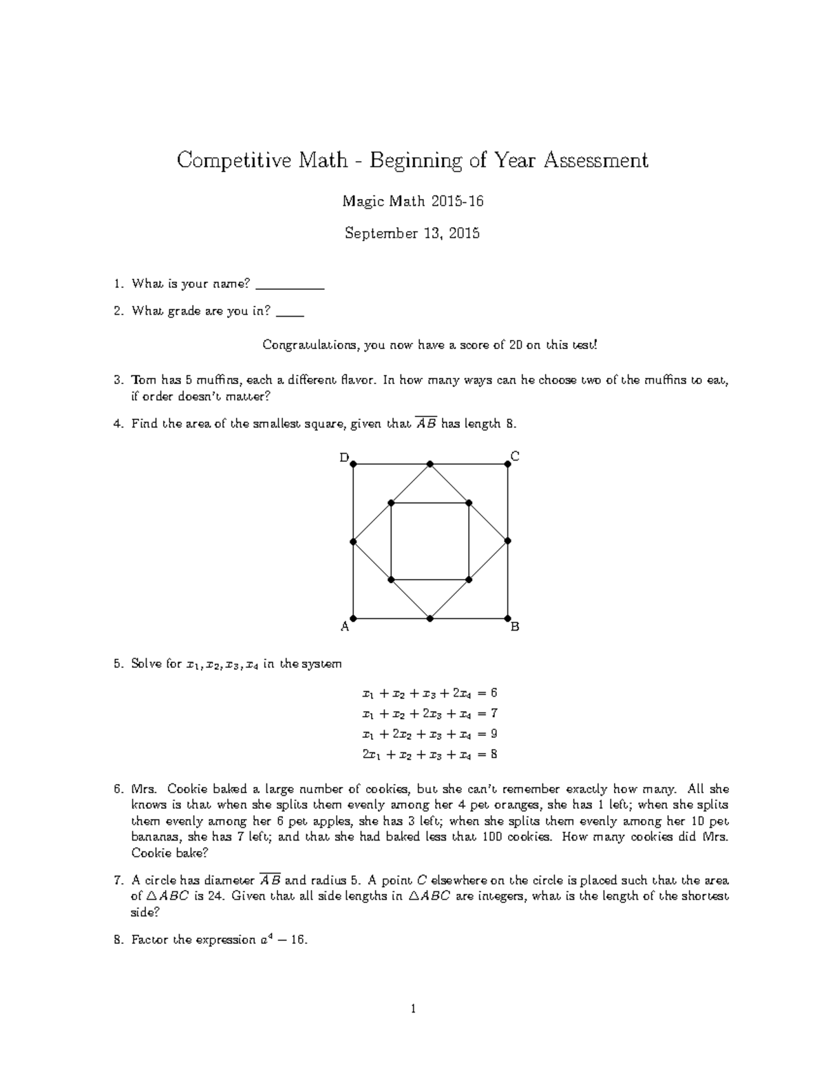 280984740 Magic Math Competitive Math Assessment - Competitive Math ...