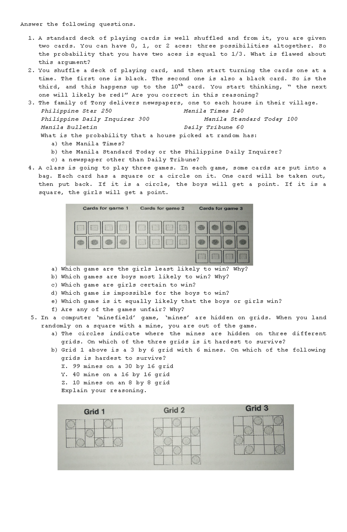 pt 1234 in stats - Answer the following questions. A standard deck of ...