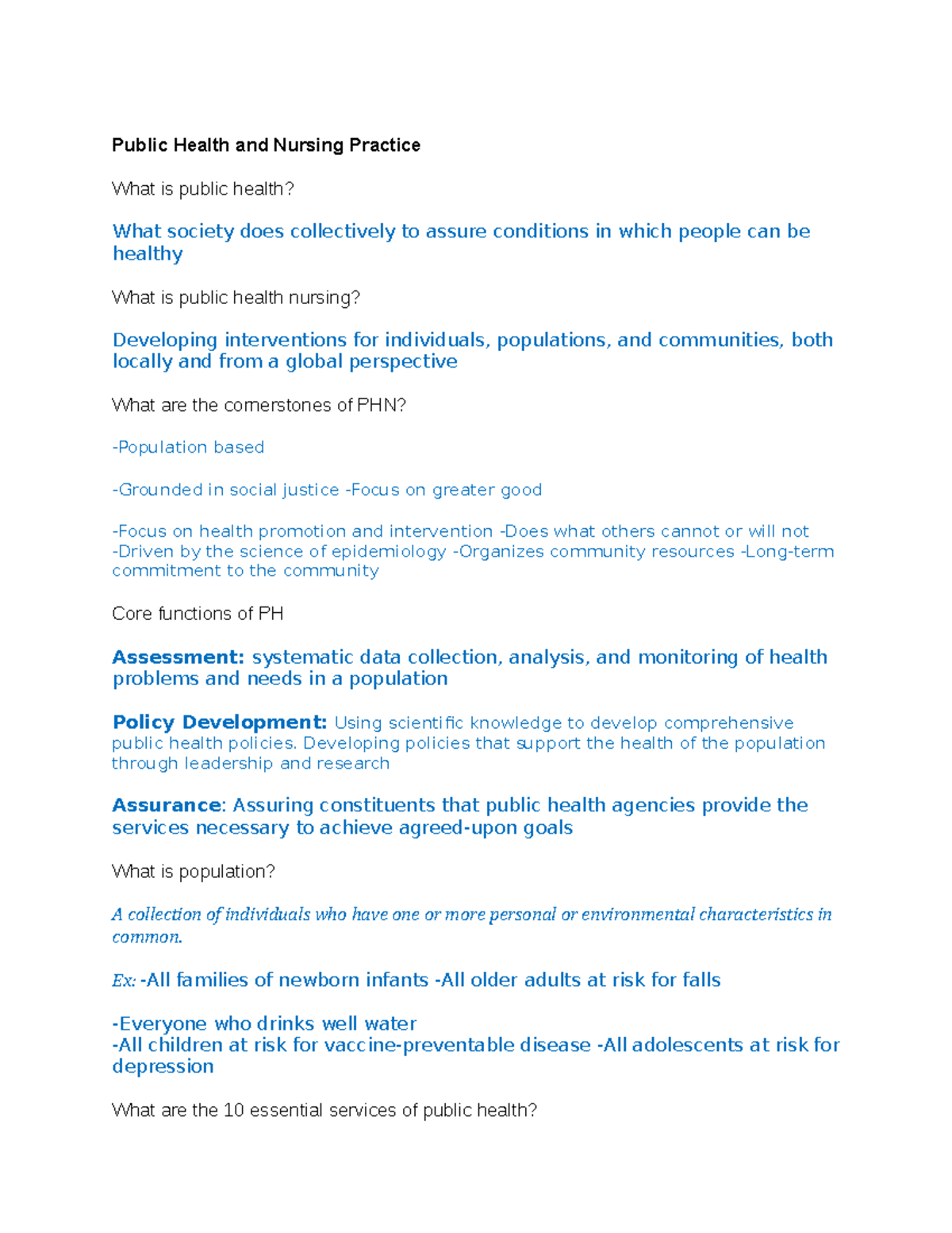 NURS 4127 Public Health and Nursing Practice - Public Health and ...